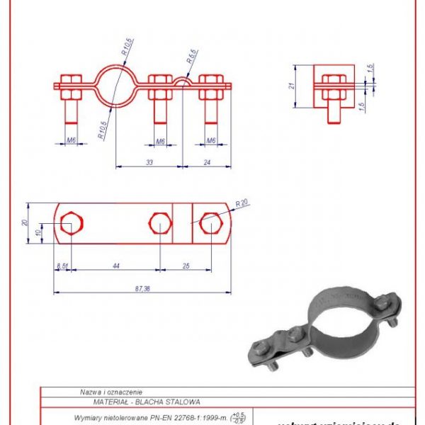 40. Grounding bracket for installation pipes 1/2" - Osprzęt odgromowy ...